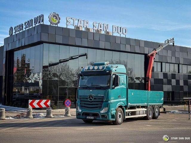 Mercedes-Benz ACTROS 2545 6x2 Palfinger PK 16001 HDS Crane kamion s ravnom platformom