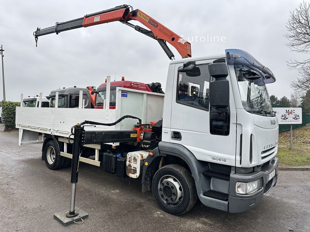 IVECO EUROCARGO 120E18 + CRANE PALFINGER PK10000 - *113.000km* - EURO kamion s ravnom platformom