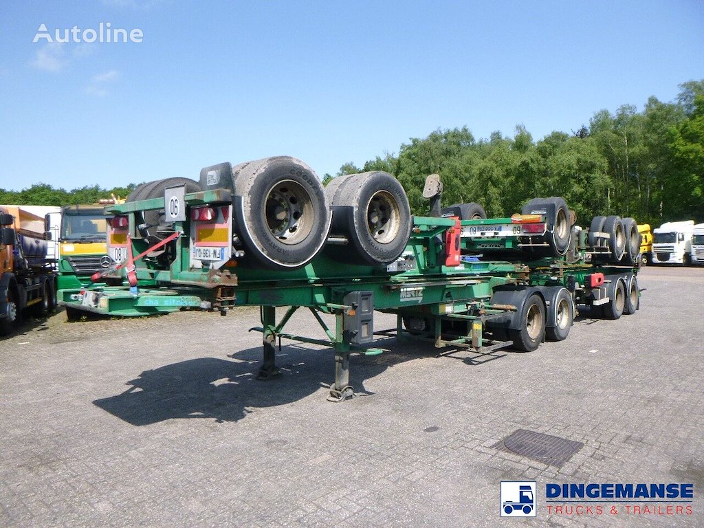 Asca Stack 4 x container trailer + dolly 20-30-40-45 ft poluprikolica za prevoz kontejnera