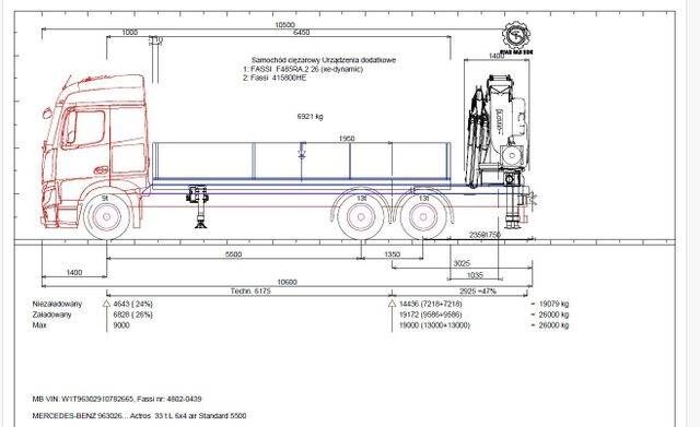 Mercedes-Benz Actros 2651 6x4 Fassi F485RA2.26 NEW !!! CRANE kamion šasija