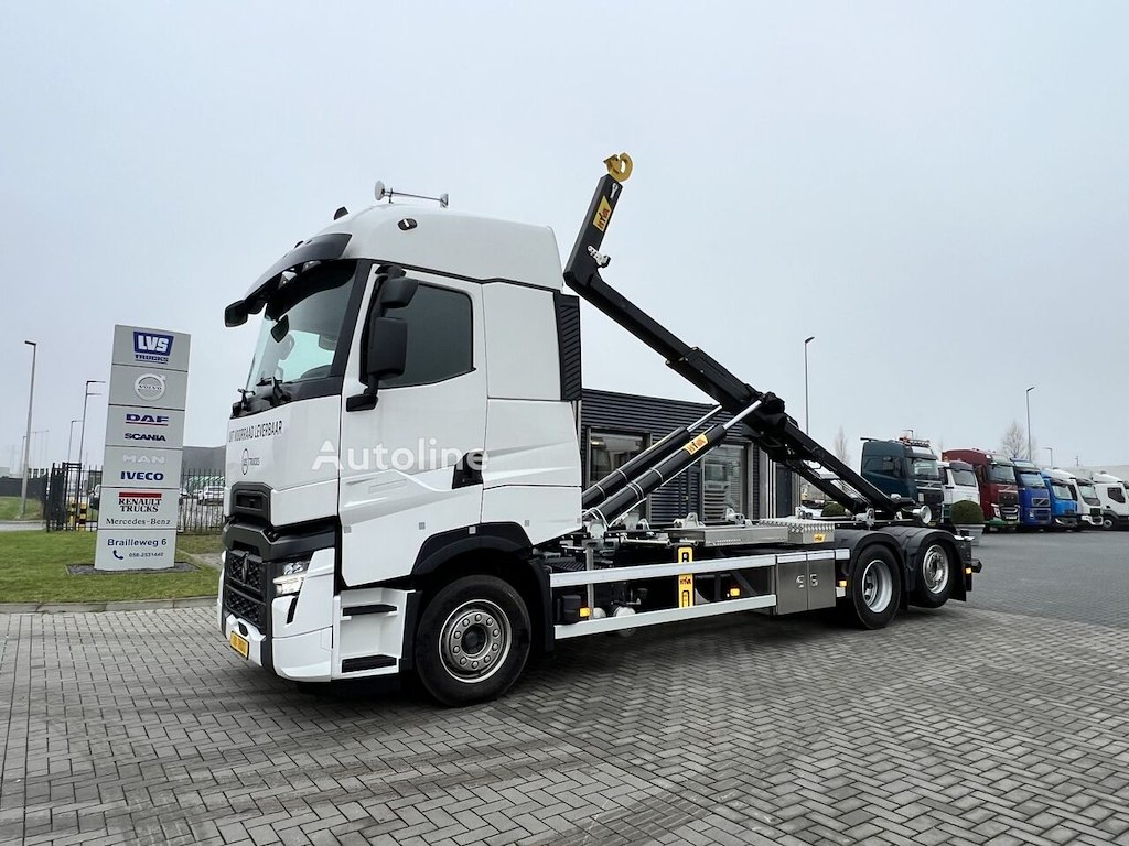 Renault T480 6x2 Containerwagen Hyva 26-65-S / Hooklift kamion rol kiper