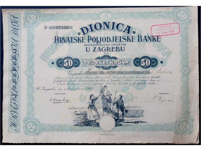 akcija "hrvatske poljodjeske banke" 1902