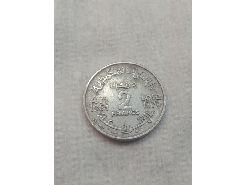 2francs 1951 Maroko