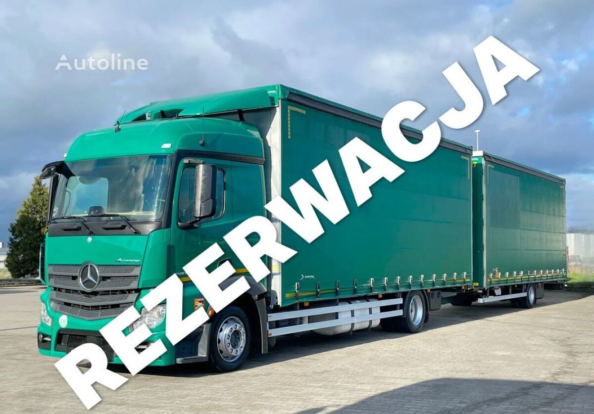 Mercedes-Benz ACTROS 1830 / ZESTAW TANDEM 120 M3 / PRZEJAZDOWY / 7,75 M + 7,75 kamion sa klizna zavesa cerada + prikolica sa kliznom ceradom