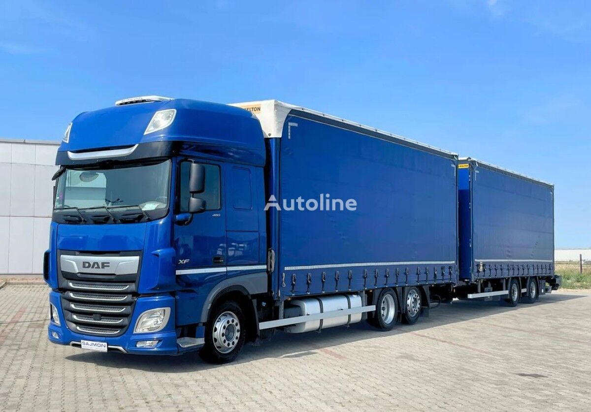 DAF XF 480 / ZESTAW TANDEM 120 M3 / PRZEJAZDOWY / WÓZEK WIDŁOWY / 7, kamion sa klizna zavesa cerada