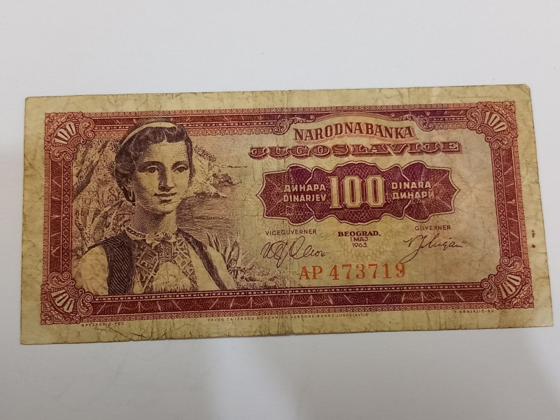 100 dinara 1963godina