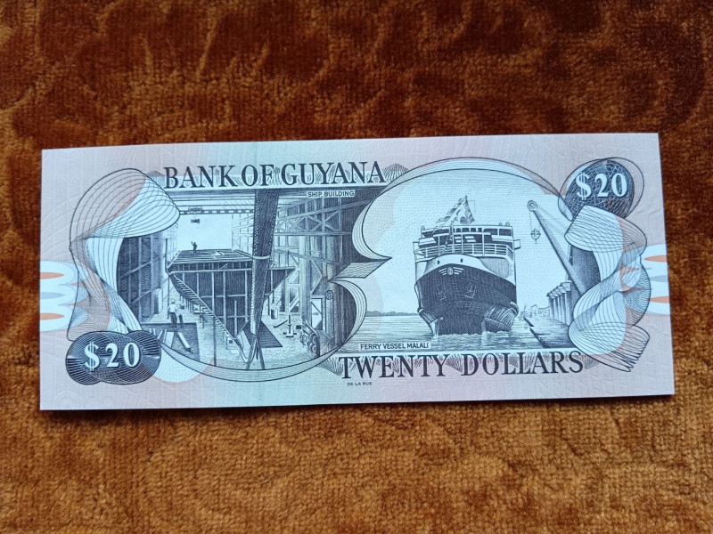 Gvajana 20 dolara,1995 god.UNC