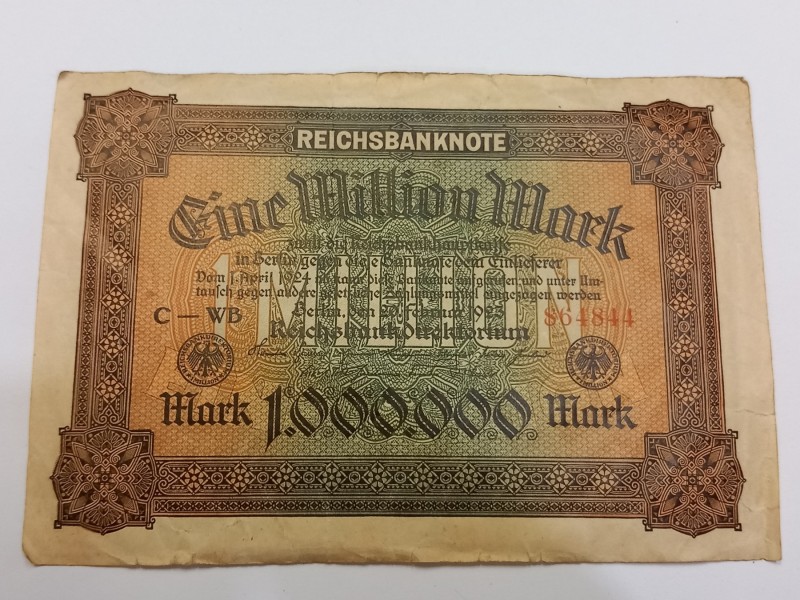 1 milion mark 1923.godina Nemačka