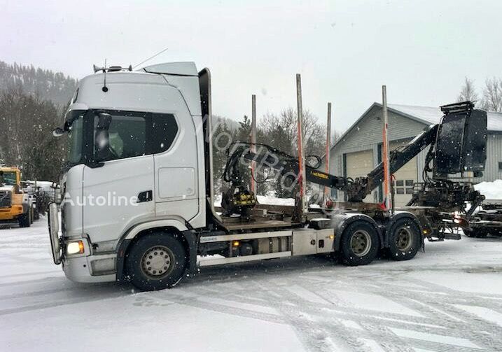 Scania R730 *6x4 *HIAB crane + TRAILER kamion za prevoz drva