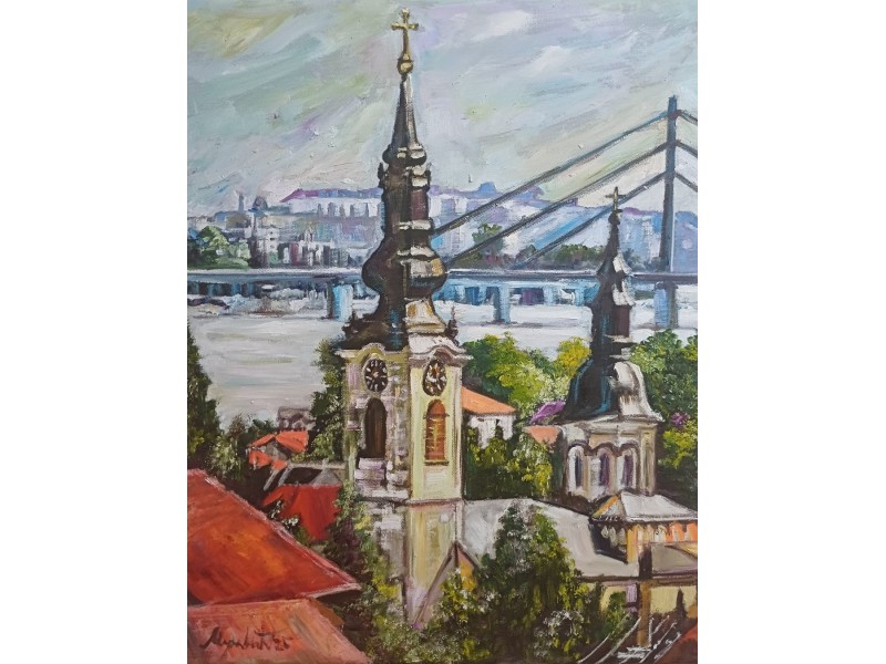 -KA NOVOM SADU-ULJE I AKRIL 50 X 40 CM