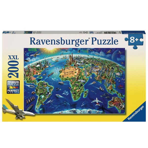 Ravensburger puzzle (slagalice) Karta sveta sa znamenitostima RA12722