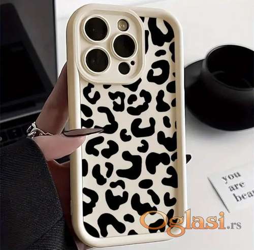 iPhone 12 KREM leopard print maska