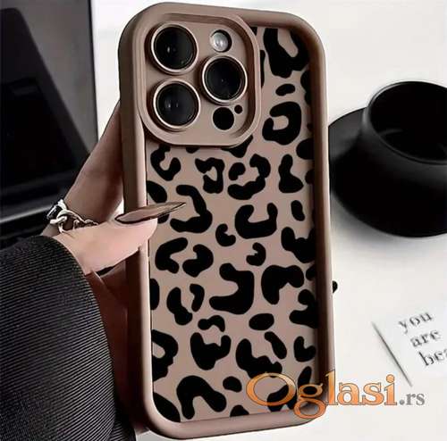 iPhone 12 BRAON leopard print maska