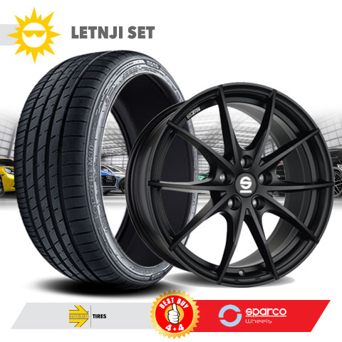 225/45 R17 SET MOMO + SPARCO TROFEO 5 MB 5/100