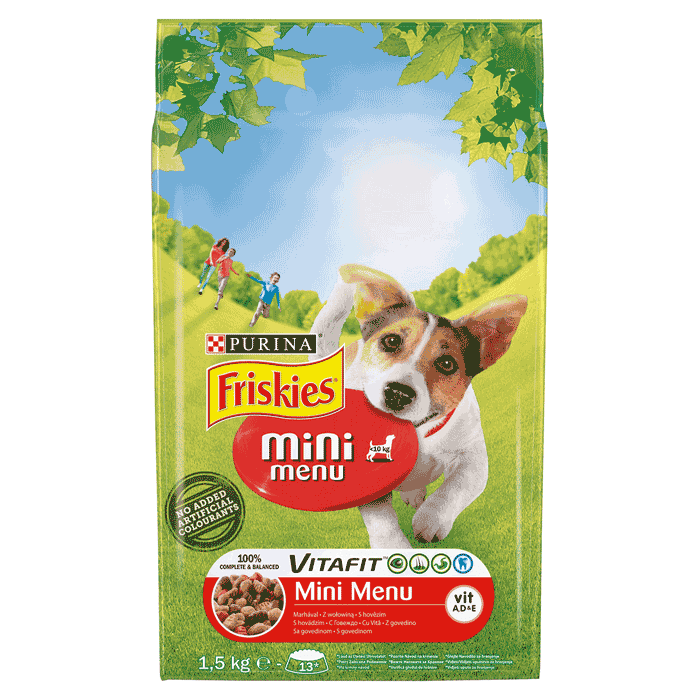 Friskies Dog Mini Menu Govedina i Povrće, 1.5 kg