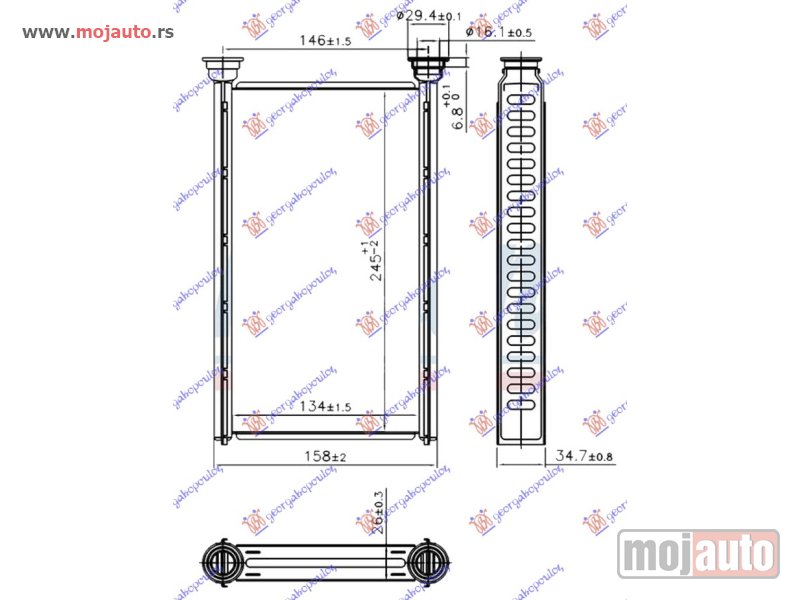 GREJAC KABINE (BR) (135x245x26) Mercedes cls (c257) coupe 18- -dostupno