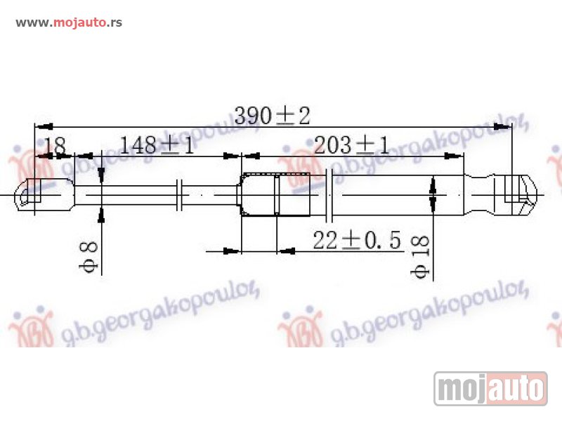 AMORTIZER GEPEK VRATA KARAVAN (390L-800N) Kia ceed 5d 10-13 -dostupno