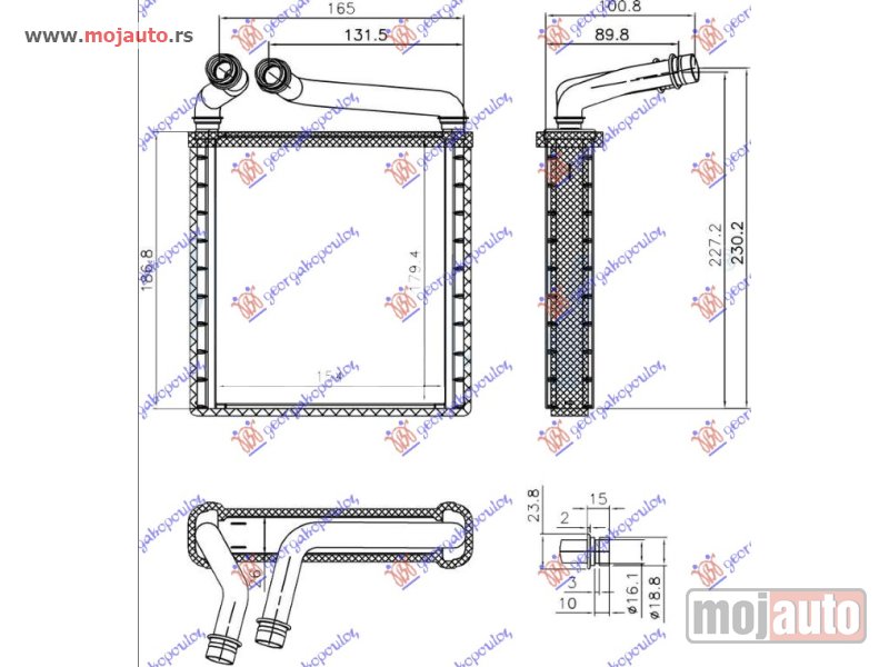 GREJAC KABINE (BR) (153x180X26) (TIP DENSO) Vw scirocco 14- -dostupno