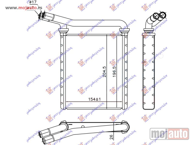 GREJAC KABINE (BR) (154x197x26) Toyota rav 4 12-16 -dostupno