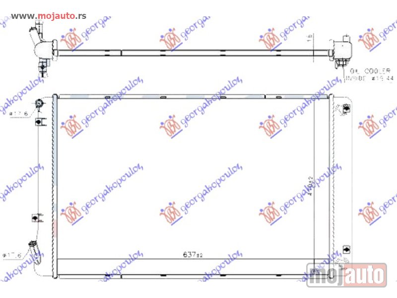 HLADNJAK MOTORA DODATNI 1.6 BENZIN/HIBRID (640x410x65) Kia niro hybrid 19- -dostupno