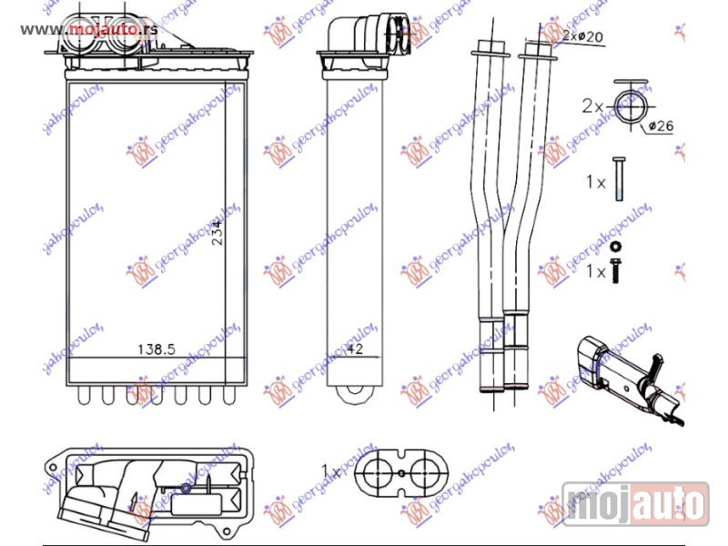 GREJAC KABINE (M) (+AC) (235x140x42) Toyota aygo 12-14 -dostupno