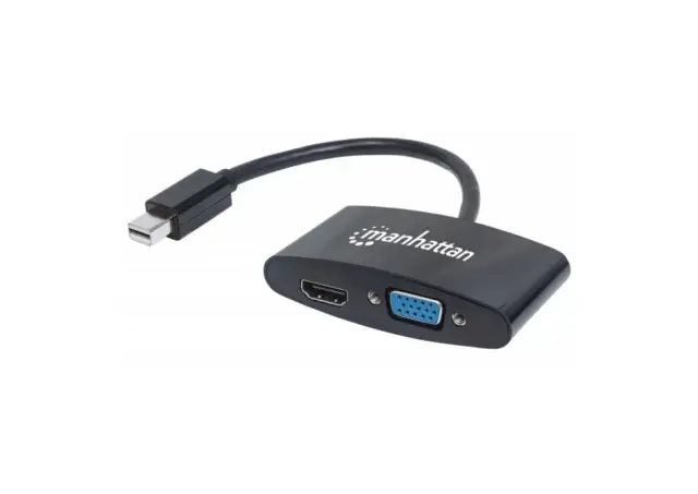 MANHATTAN Adapter 152709 Mini DisplayPort/M - HDMI/VGA F Crni