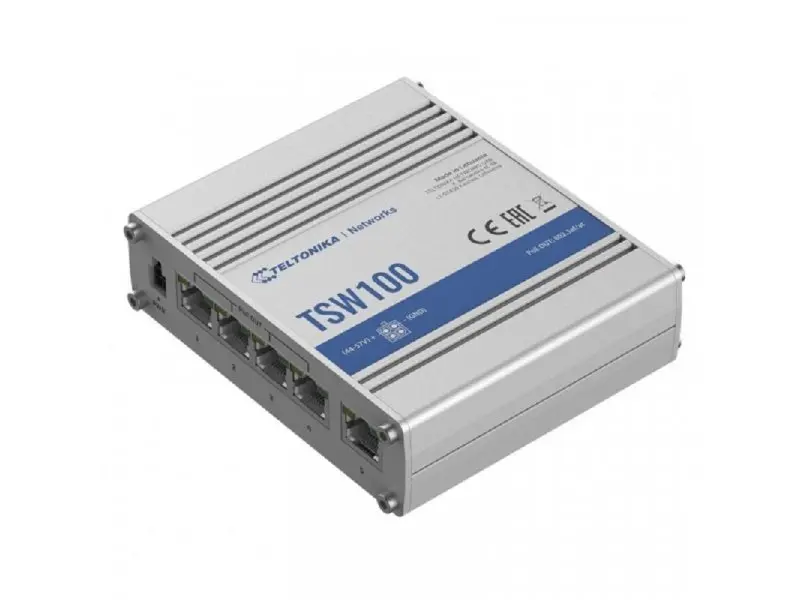 TELTONIKA TSW10000000 Svič 4x10/100/1000TX POE+, 60W + 1x10/100/1000TX Beli
