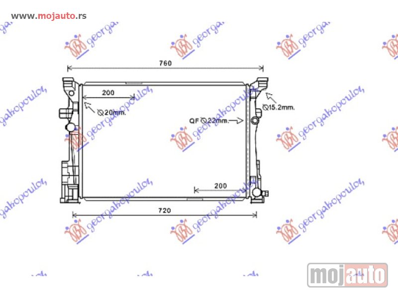 HLADNJAK MOTORA BENZIN/DIZEL (AUTO) (640x430x26) Mercedes b class (w246) 11-14 -dostupno
