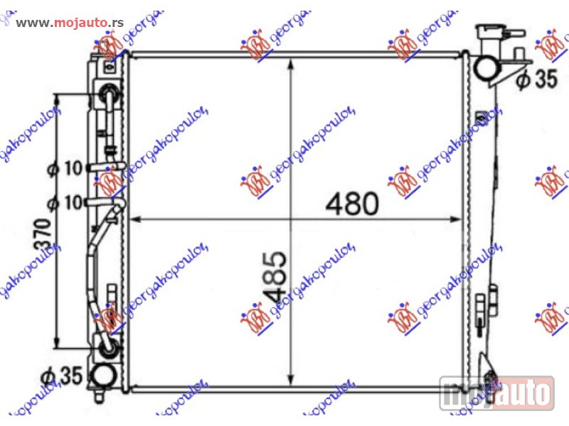 HLADNJAK MOTORA 2.0 CRDi DIZEL (AUTOMATSKI) (485x470) (CESKA) Kia sportage 14-15 -nedostupno