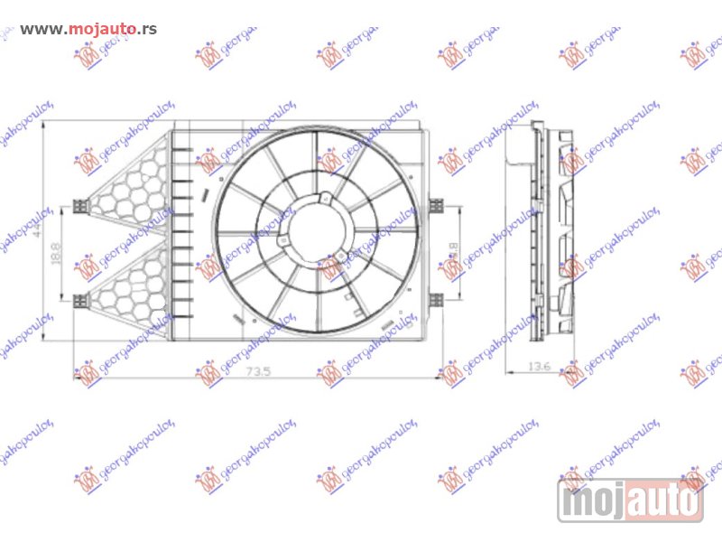 NOSAC VENTILATORA (1.0/1.0/1.2TSI/1.2 12V/ 1.2/1.4/1.6 16V/2.0 - 1.2/1.4/1.6/1.9 TDI) Skoda fabia 21- -nedostupno