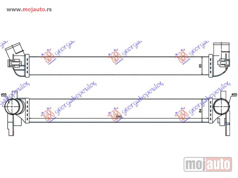 HLADNJAK INTERKULERA 1.2/1.4/1.6/1.9 TDi DIZEL (640x82x64) Skoda fabia 10-14 -dostupno