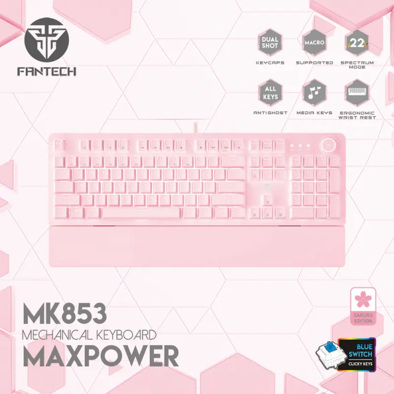 Tastatura mehanička Gaming Fantech MK853 RGB Maxpower Sakura (blue switch)