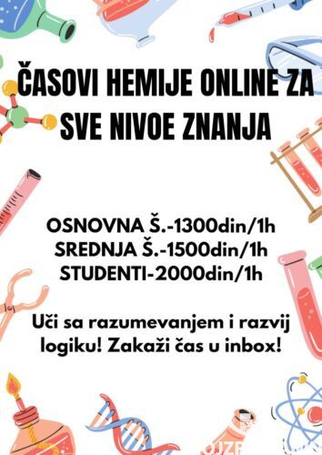 Online casovi HEMIJE za sve uzraste