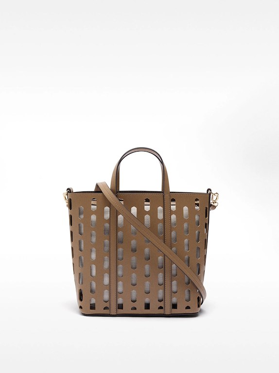 Perforated tote bag with removable pouch