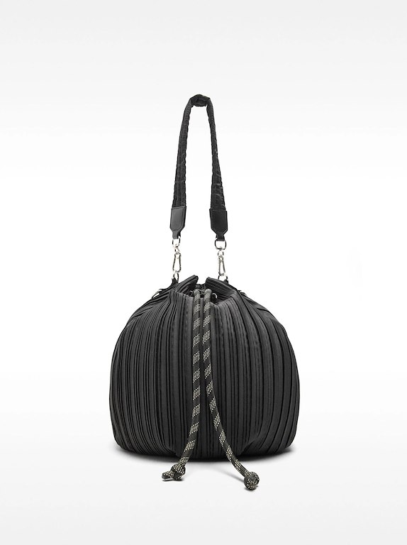 Pleated bucket bag