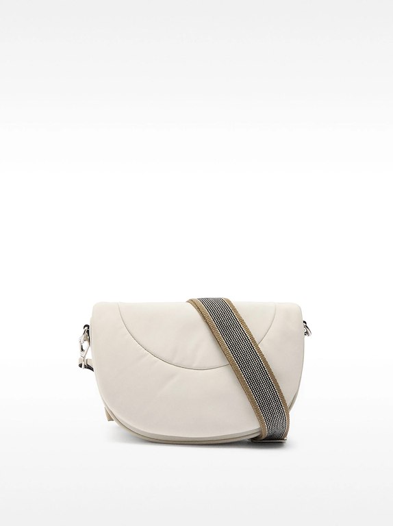 Nylon crossbody bag with charm