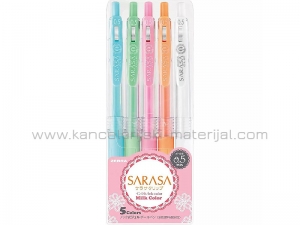 ZEBRA gel roler 0.5mm SARASA CLIP MILK pastel 5 boja (17270)