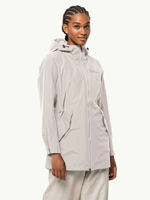 JACK WOLFSKIN Ženska jakna sa kapuljačom Dakar Parka, Svetlosiva