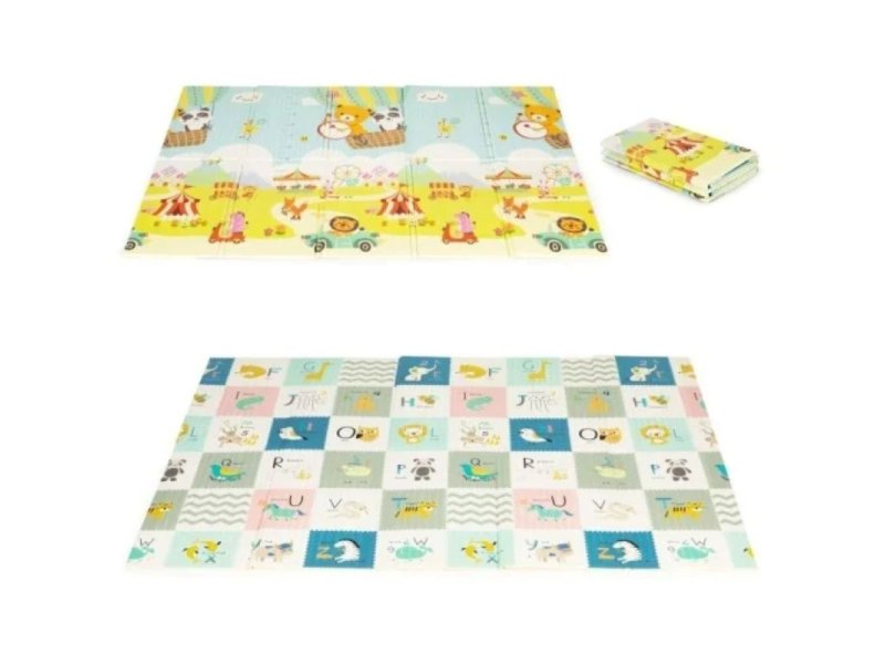 ECO TOYS EDUKATIVNA PODLOGA ZA IGRU SA DVA LICA ANIMALS SKLOPIVA SA TORBOM