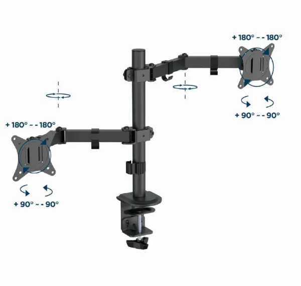GEMBIRD MA-D2-03 Gembird Podesivi dupli stoni drzac za monitor, tilt, 17-32 max.2x9kg