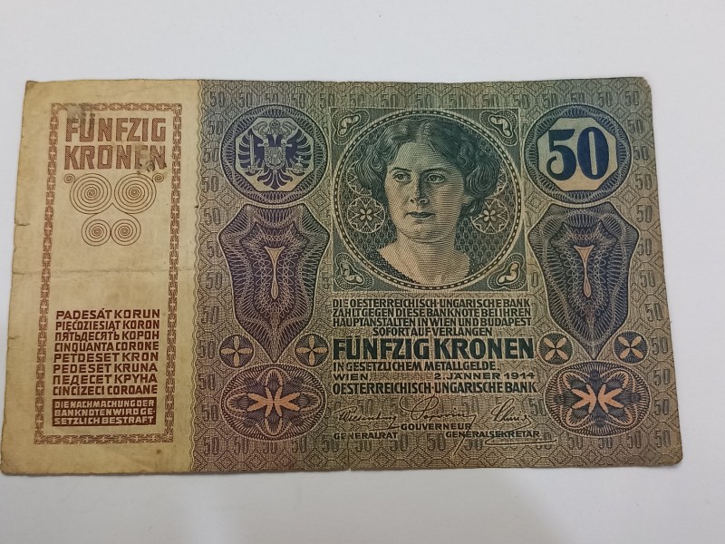 50 kronen 1914.godina Austrougarska