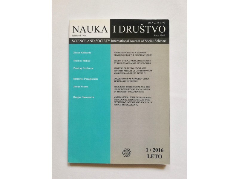 Nauka i društvo, 1/2016 International Journal