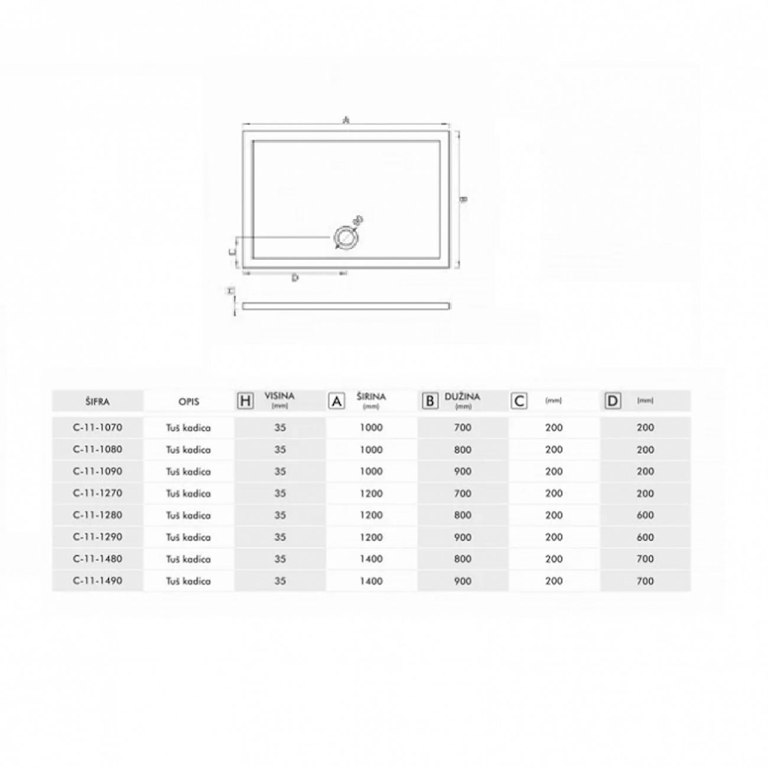 TUS KADA 70X120 35mm C11-1270