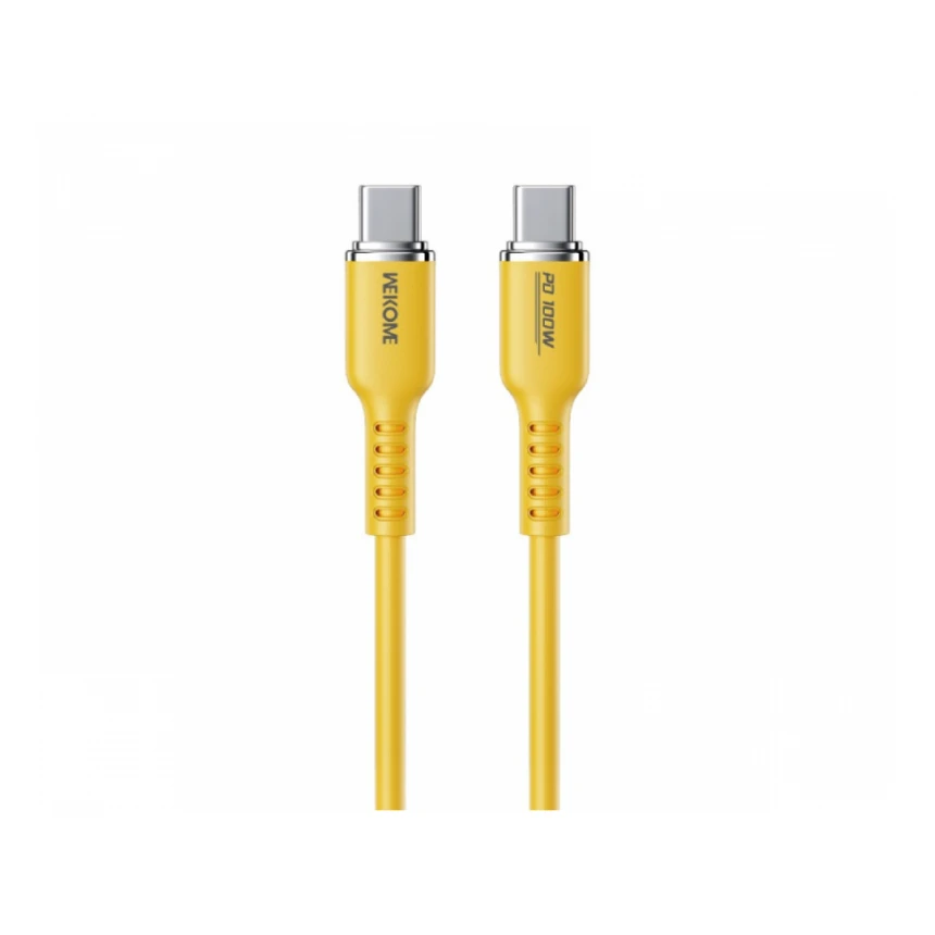 WEKOME WDC-11 Kabl 3.1 USB tip C M/M 1.2m, za Super brzo punjenje 100W/480Mbps, Silicon Soft, žuti