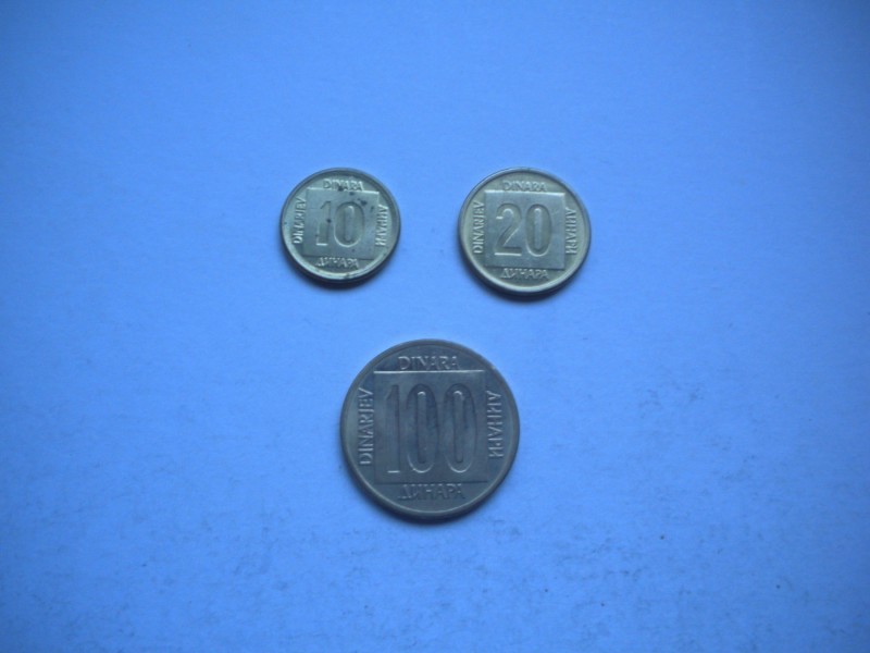 10,20 i 100 DINARA 1989 - SFRJ