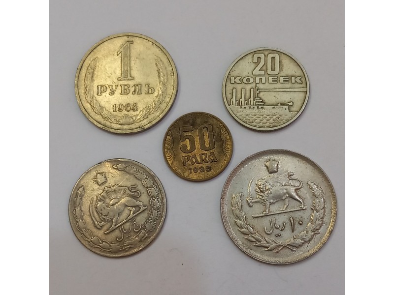 5 kovanica lot(rublja,kopejka,para)