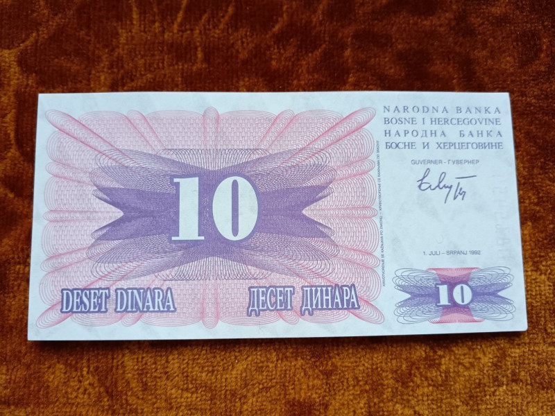 Bosna i Hercegovina 10 dinara,1992 god.UNC