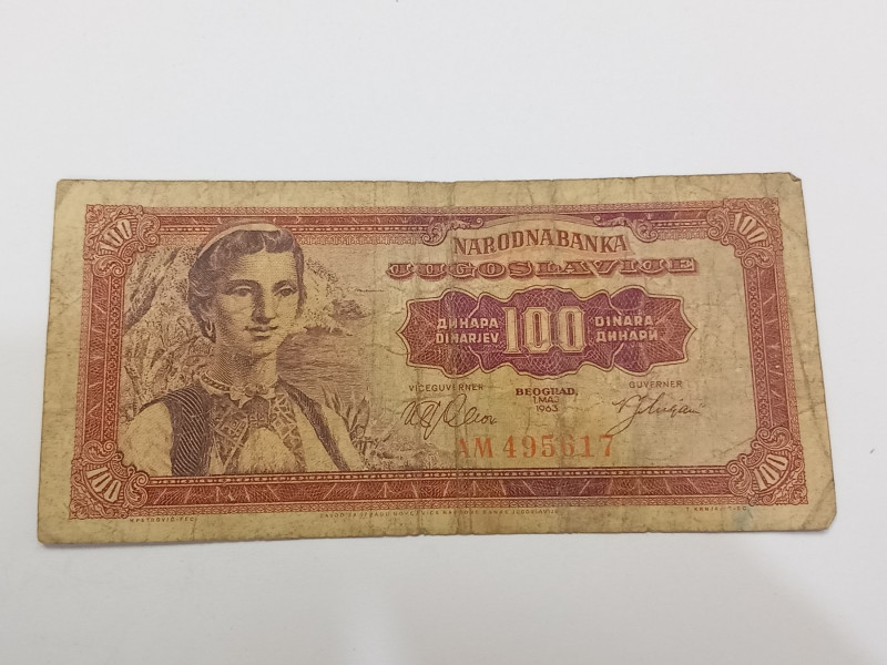 100 dinara 1963godina