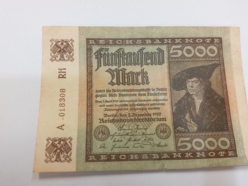 5000 maraka 1922godina Nemačka