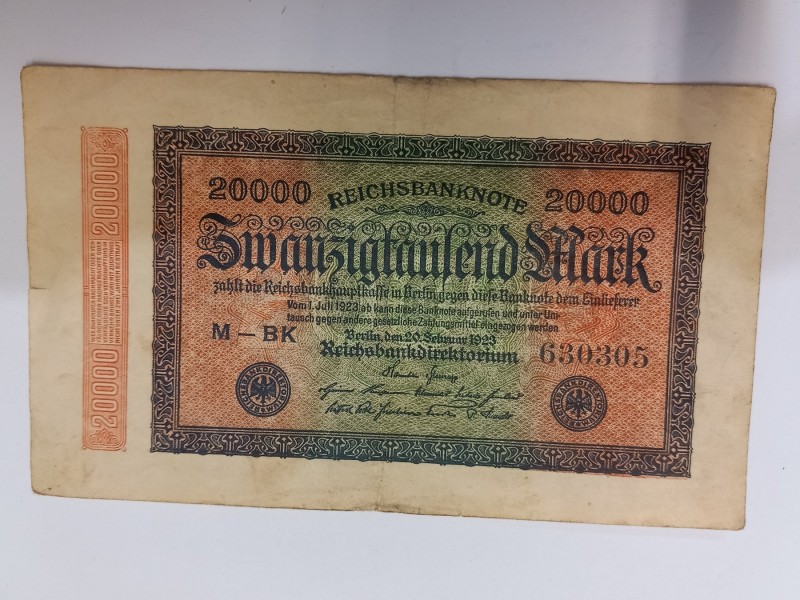 20 000 mark 1923.godina Nemačka